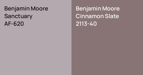 Benjamin Moore Sanctuary vs. Benjamin Moore Cinnamon Slate comparison