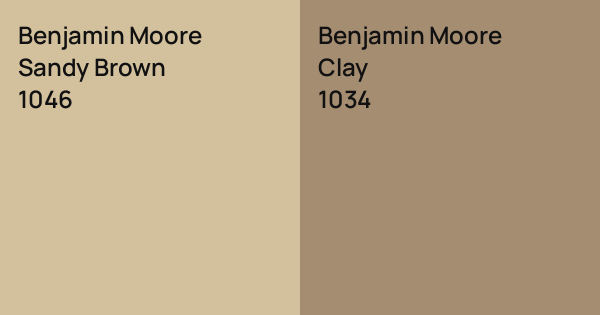 Benjamin Moore Sandy Brown vs. Benjamin Moore Clay comparison