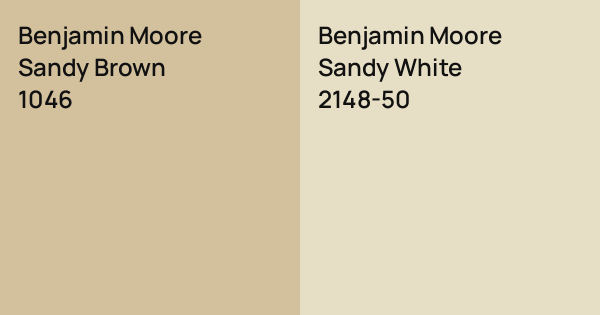 Benjamin Moore Sandy Brown vs. Benjamin Moore Sandy White comparison