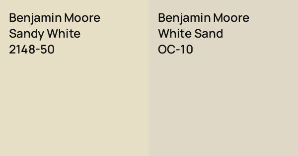 Benjamin Moore Sandy White vs. Benjamin Moore White Sand comparison