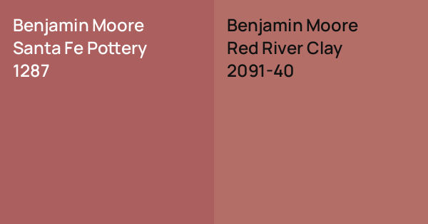 Benjamin Moore Santa Fe Pottery vs. Benjamin Moore Red River Clay ...