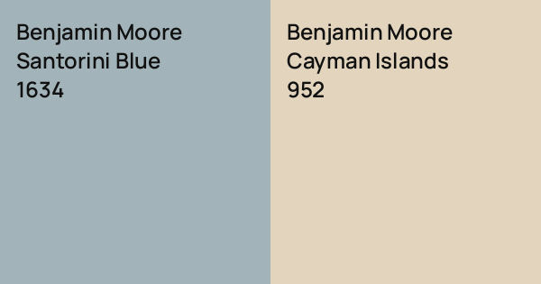 Benjamin Moore Santorini Blue vs. Benjamin Moore Cayman Islands comparison