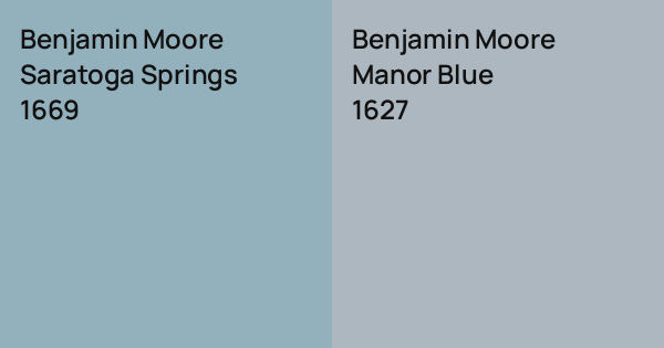 Benjamin Moore Saratoga Springs vs. Benjamin Moore Manor Blue comparison