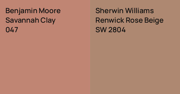 Benjamin Moore Savannah Clay vs. Sherwin Williams Renwick Rose Beige ...