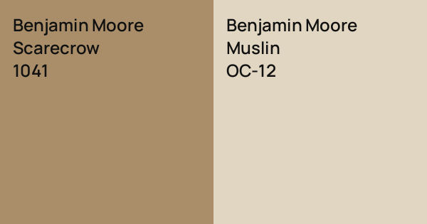 Benjamin Moore Scarecrow vs. Benjamin Moore Muslin comparison