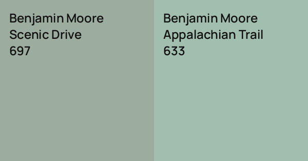 Benjamin Moore Scenic Drive vs. Benjamin Moore Appalachian Trail comparison