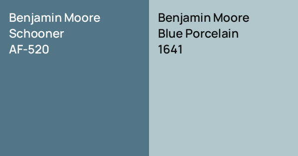 Benjamin Moore Schooner vs. Benjamin Moore Blue Porcelain comparison