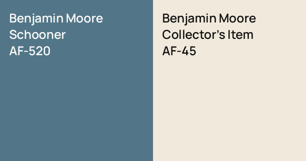 Benjamin Moore Schooner vs. Benjamin Moore Collector's Item comparison