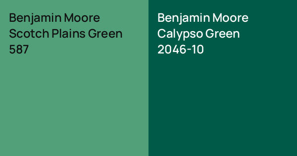 Benjamin Moore Scotch Plains Green vs. Benjamin Moore Calypso Green ...