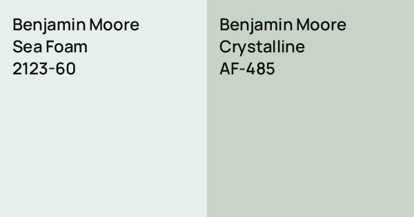Benjamin Moore Sea Foam vs. Benjamin Moore Crystalline comparison