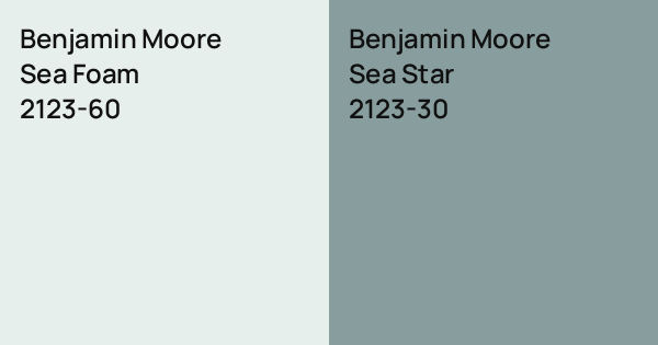 Benjamin Moore Sea Foam vs. Benjamin Moore Sea Star comparison