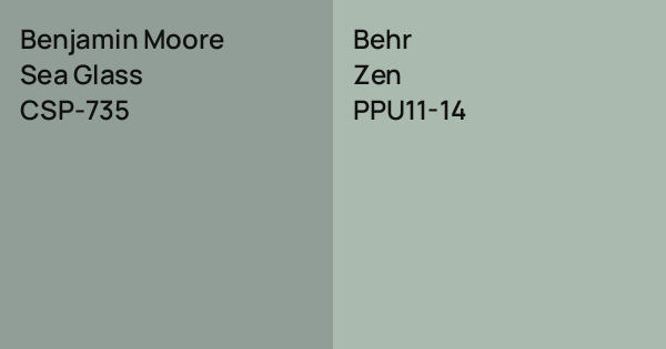 Benjamin Moore Sea Glass vs. Behr Zen comparison