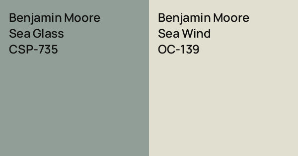 Benjamin Moore Sea Glass vs. Benjamin Moore Sea Wind comparison