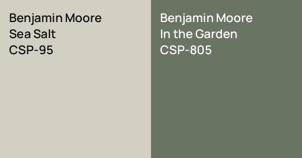 Benjamin Moore Sea Salt vs. Benjamin Moore In the Garden comparison