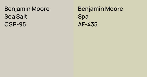 Benjamin Moore Sea Salt vs. Benjamin Moore Spa comparison