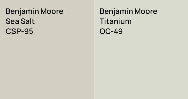 Benjamin Moore Sea Salt vs. Benjamin Moore Titanium comparison