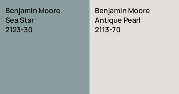 Benjamin Moore Sea Star vs. Benjamin Moore Antique Pearl comparison
