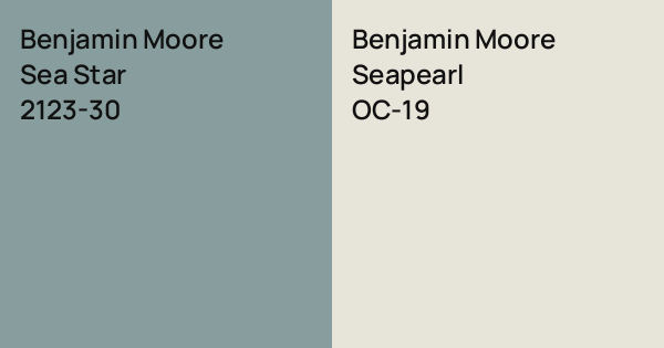 Benjamin Moore Sea Star vs. Benjamin Moore Seapearl comparison