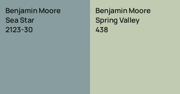 Benjamin Moore Sea Star vs. Benjamin Moore Spring Valley comparison