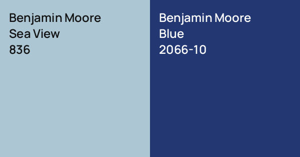 Benjamin Moore Sea View vs. Benjamin Moore Blue comparison