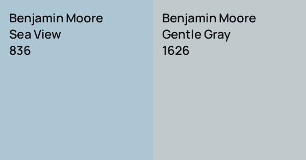 Benjamin Moore Sea View vs. Benjamin Moore Gentle Gray comparison