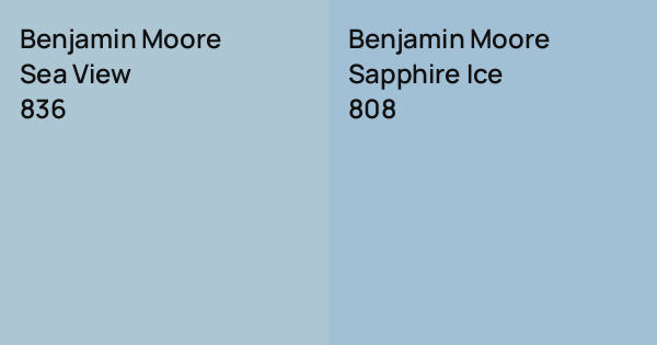 Benjamin Moore Sea View vs. Benjamin Moore Sapphire Ice comparison