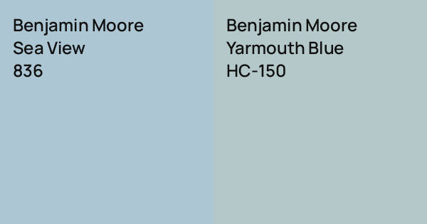Benjamin Moore Sea View vs. Benjamin Moore Yarmouth Blue comparison