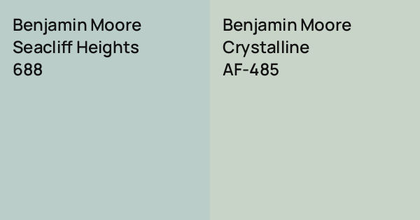 Benjamin Moore Seacliff Heights vs. Benjamin Moore Crystalline comparison