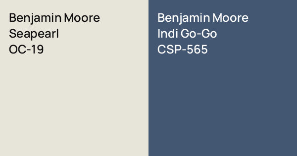 Benjamin Moore Seapearl vs. Benjamin Moore Indi Go-Go comparison