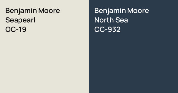 Benjamin Moore Seapearl vs. Benjamin Moore North Sea comparison