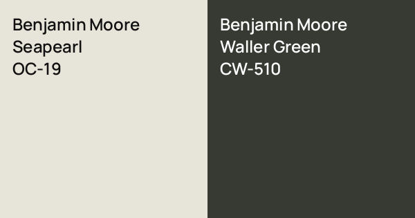 Benjamin Moore Seapearl vs. Benjamin Moore Waller Green comparison