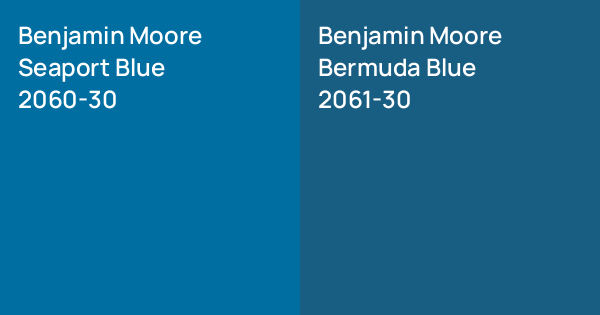 Benjamin Moore Seaport Blue vs. Benjamin Moore Bermuda Blue comparison