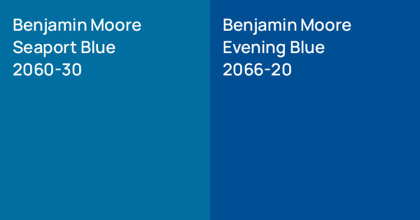 Benjamin Moore Seaport Blue vs. Benjamin Moore Evening Blue comparison