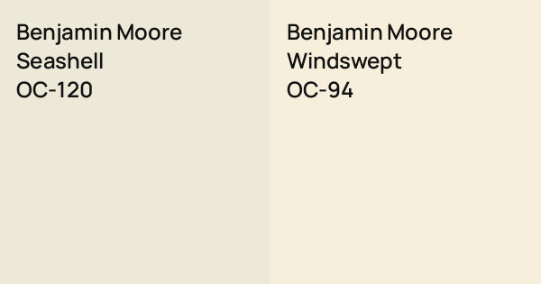 Benjamin Moore Seashell vs. Benjamin Moore Windswept comparison
