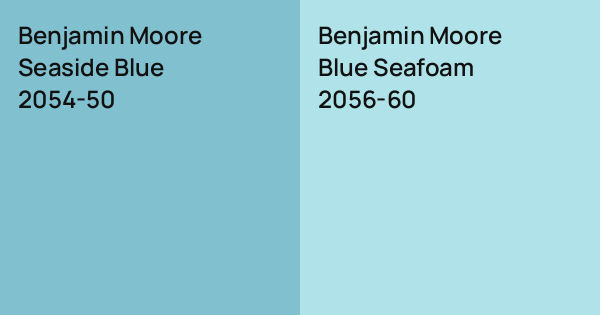 Benjamin Moore Seaside Blue vs. Benjamin Moore Blue Seafoam comparison