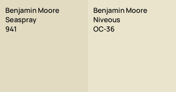 Benjamin Moore Seaspray vs. Benjamin Moore Niveous comparison