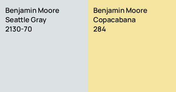 Benjamin Moore Seattle Gray vs. Benjamin Moore Copacabana comparison