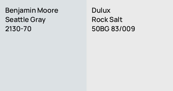 Benjamin Moore Seattle Gray vs. Dulux Rock Salt comparison