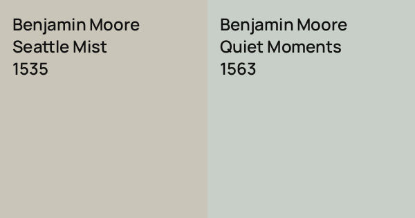 Benjamin Moore Seattle Mist vs. Benjamin Moore Quiet Moments comparison