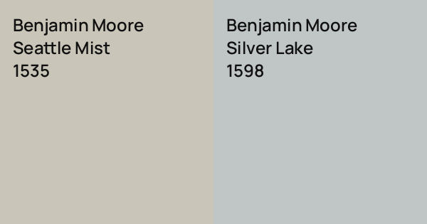 Benjamin Moore Seattle Mist vs. Benjamin Moore Silver Lake comparison