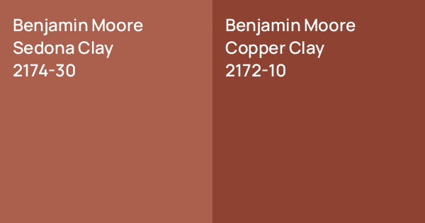 Benjamin Moore Sedona Clay vs. Benjamin Moore Copper Clay comparison