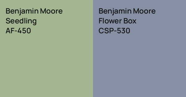 Benjamin Moore Seedling vs. Benjamin Moore Flower Box comparison
