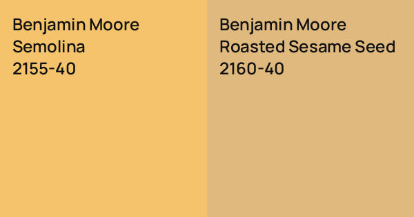 Benjamin Moore Semolina vs. Benjamin Moore Roasted Sesame Seed comparison