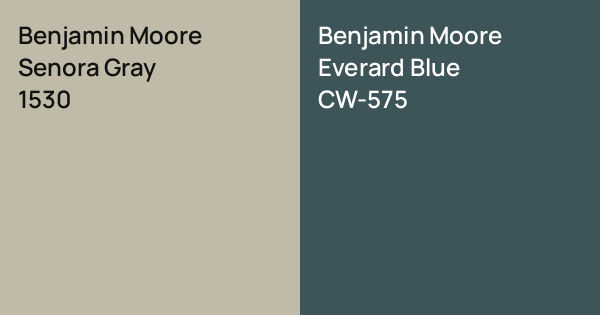 Benjamin Moore Senora Gray vs. Benjamin Moore Everard Blue comparison