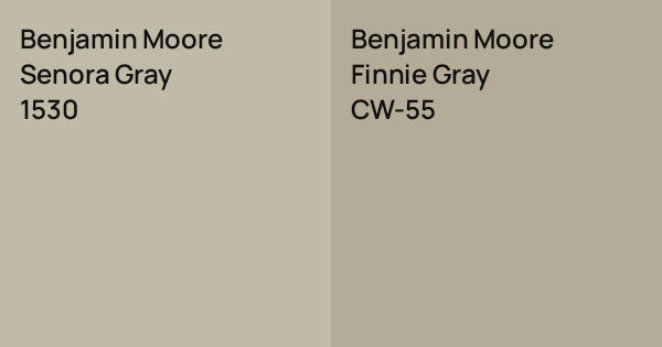 Benjamin Moore Senora Gray vs. Benjamin Moore Finnie Gray comparison