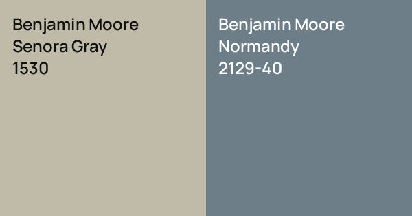 Benjamin Moore Senora Gray vs. Benjamin Moore Normandy comparison