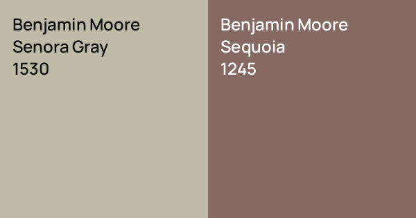 Benjamin Moore Senora Gray vs. Benjamin Moore Sequoia comparison