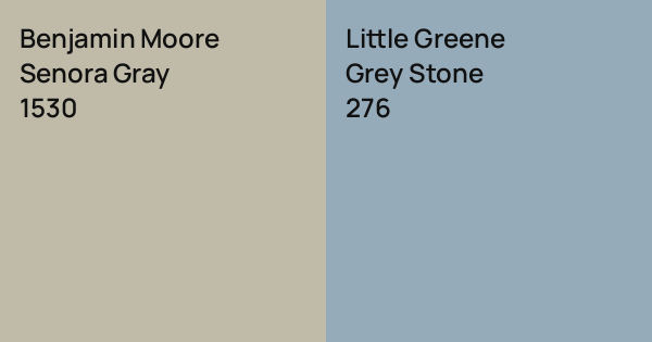 Benjamin Moore Senora Gray vs. Little Greene Grey Stone comparison