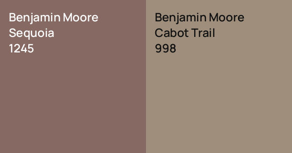Benjamin Moore Sequoia vs. Benjamin Moore Cabot Trail comparison