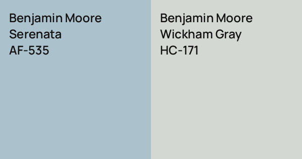 Benjamin Moore Serenata vs. Benjamin Moore Wickham Gray comparison